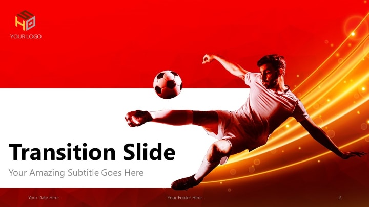 Fútbol - Plantilla de PowerPoint Moderna (versión roja)