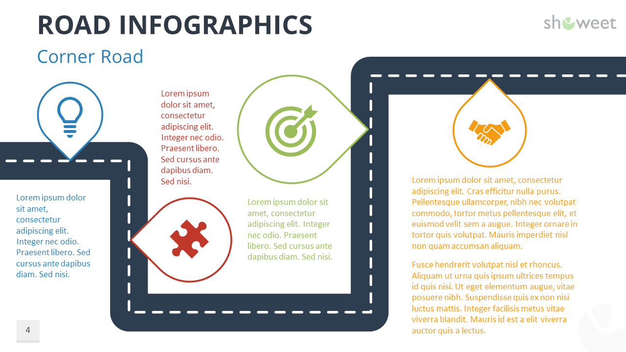 Modèles Infographiques de Routes pour PowerPoint - Showeet.com