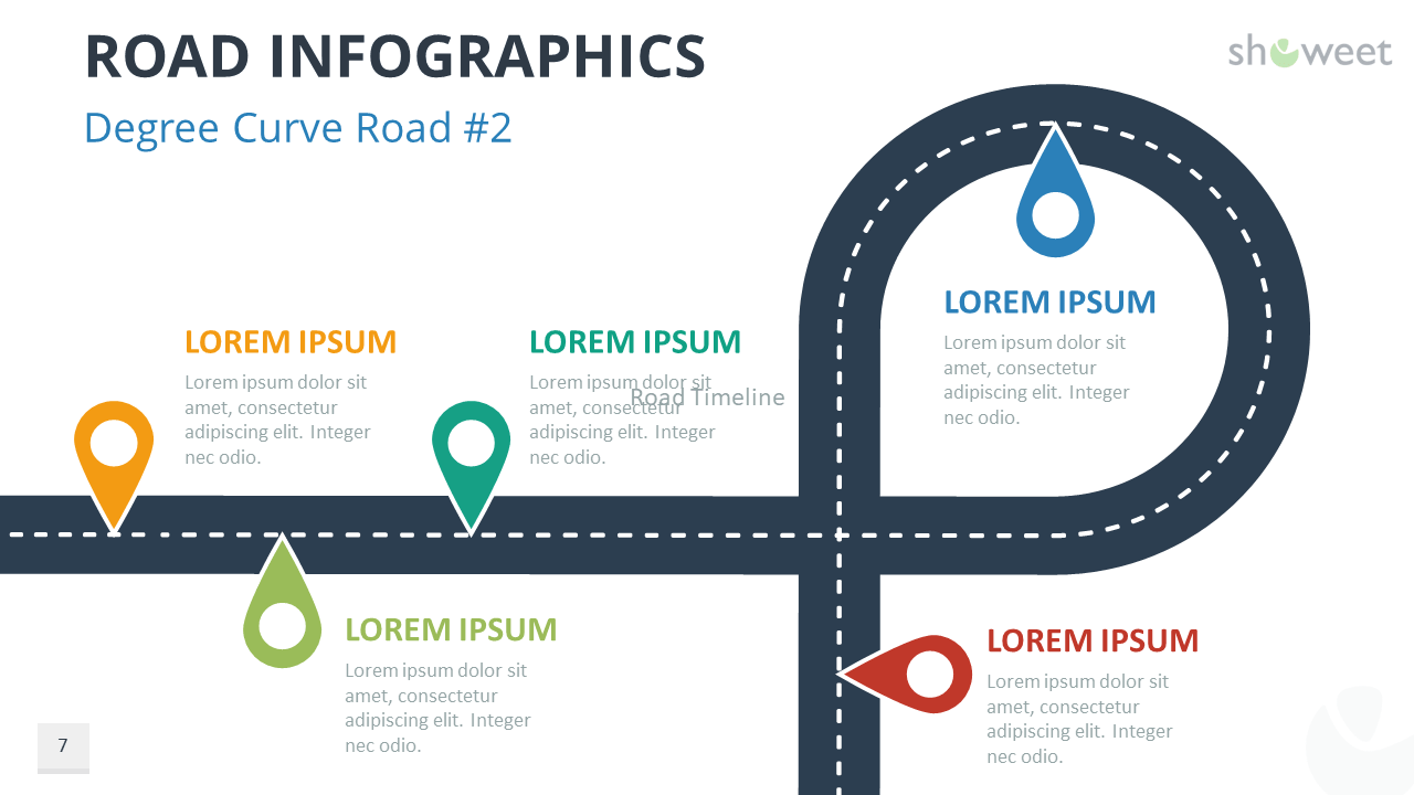 Modèles Infographiques de Routes pour PowerPoint - Showeet.com
