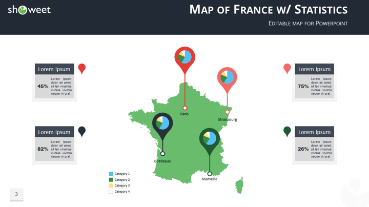 Modèles de Carte de France pour PowerPoint