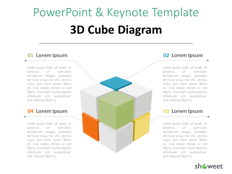 3D Cube Diagram for PowerPoint and Keynote - Showeet