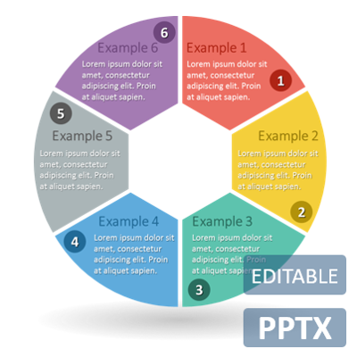 Circle-Infographic 6 Parts PowerPoint