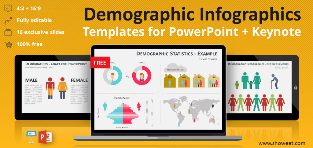 Demographic Infographics for PowerPoint and Keynote - Showeet