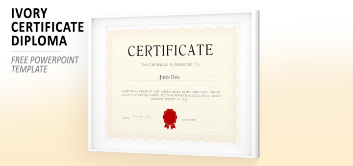 Ivory PowerPoint Certificate / Diploma Template - Showeet