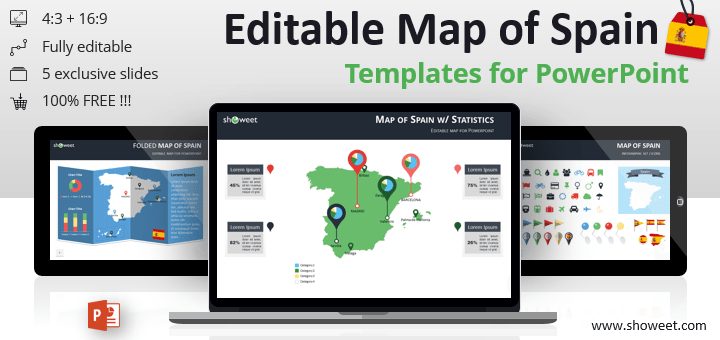 Map of Spain Templates for PowerPoint
