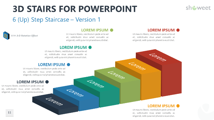 Escaliers 3D - Modèles pour PowerPoint