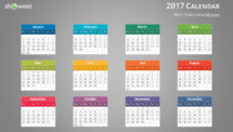 Colorful 2017 Calendar for PowerPoint and Keynote